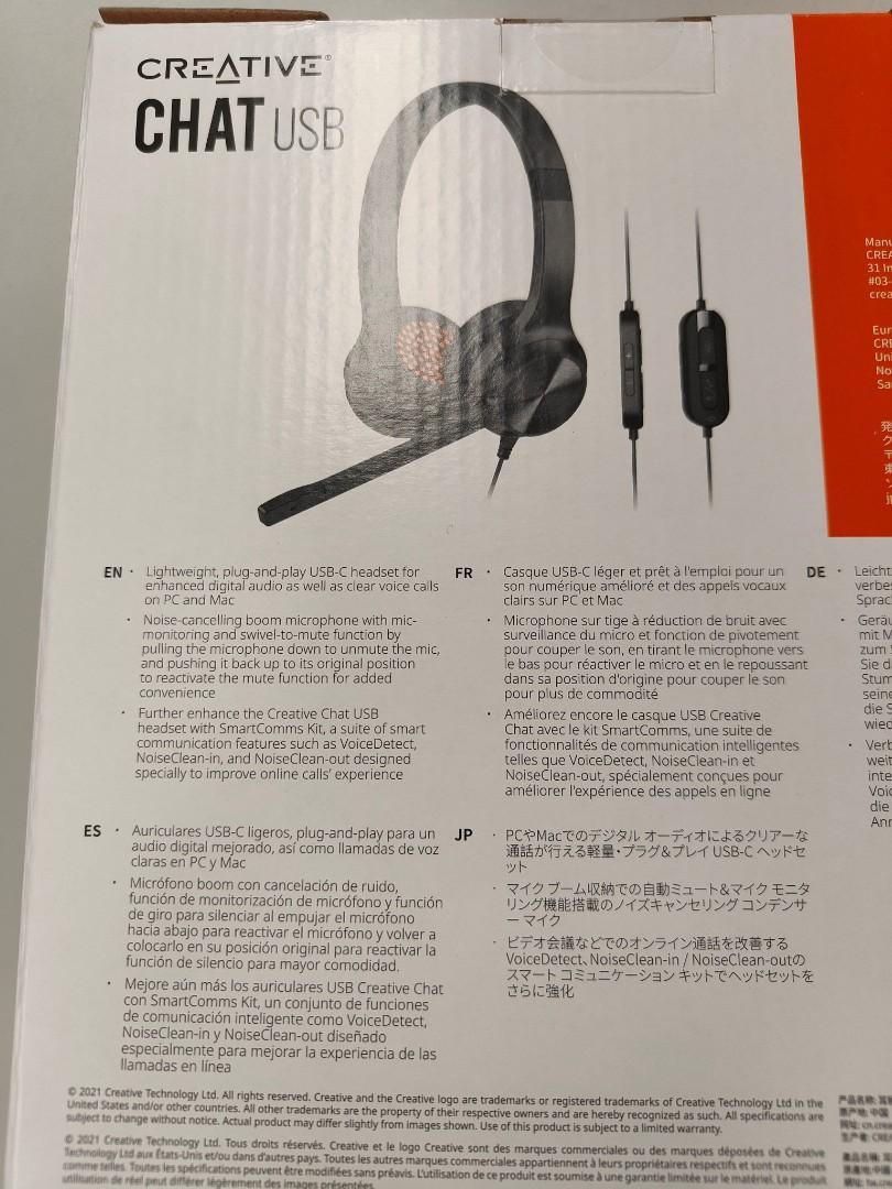 Creative Chat Headset USB C, Audio, Headphones & Headsets on Carousell