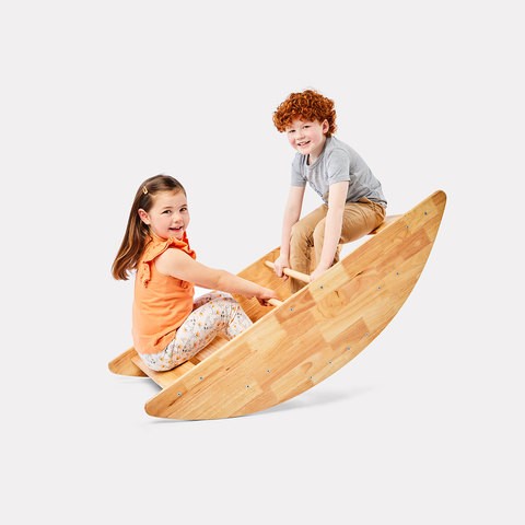 Kiddie wooden balance boat or see saw, Babies & Kids, Infant Playtime ...