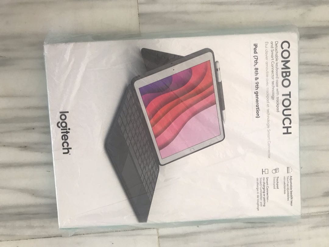 Logitech Combo Touch ipad 7th 8th 8th gen keyboard case, Mobile Phones ...