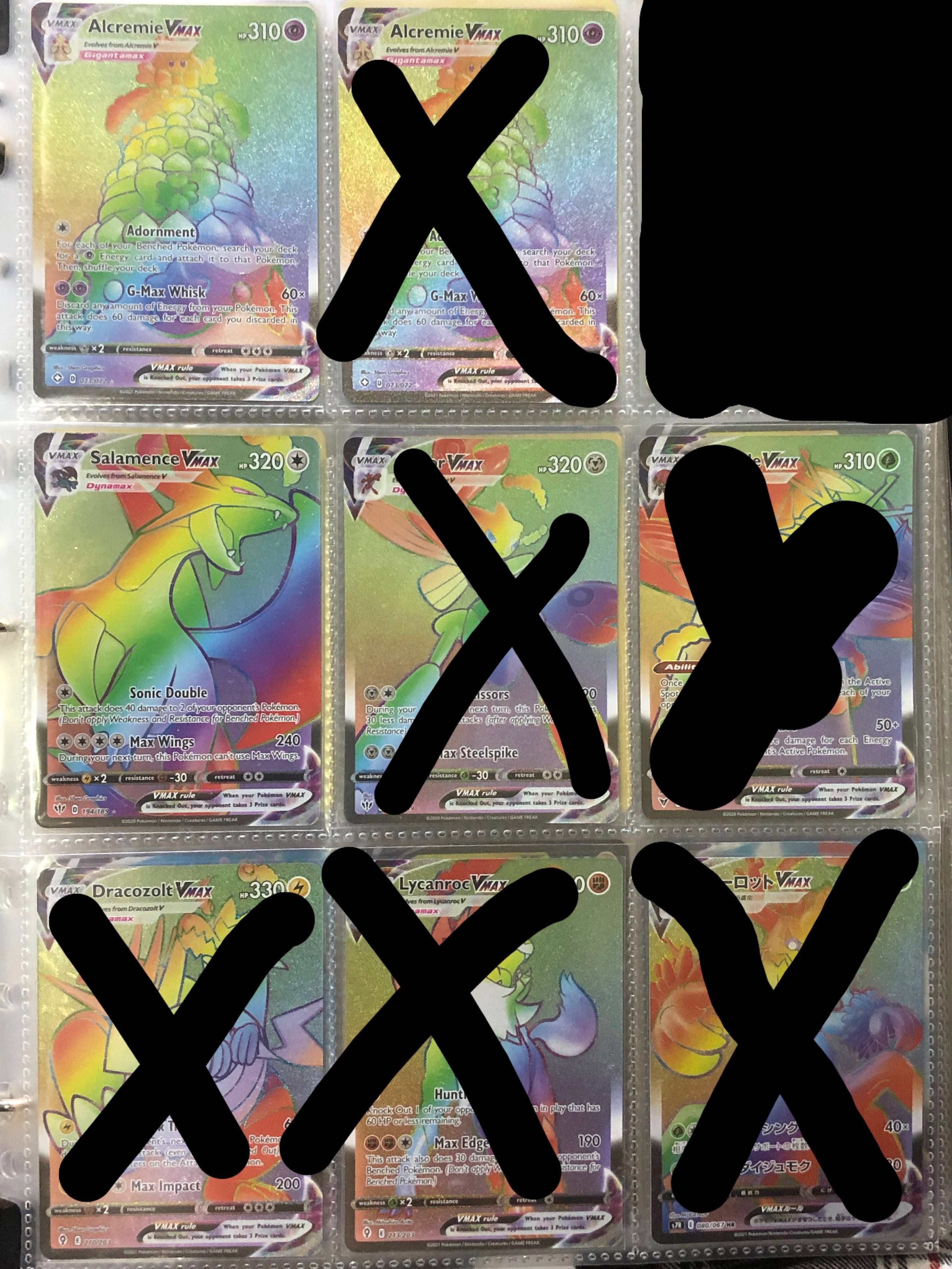 Pokemon Rainbow Hyper Rare Cards Alcremie VMAX Salamence VMAX Scizor ...