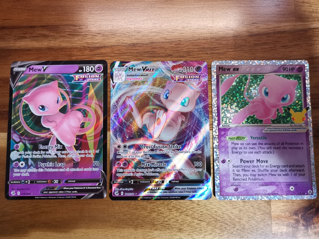 Pokémon TCG - Mew Set (Mew V, Mew VMAX, 25th Mew Ex) Fusion Strike ...