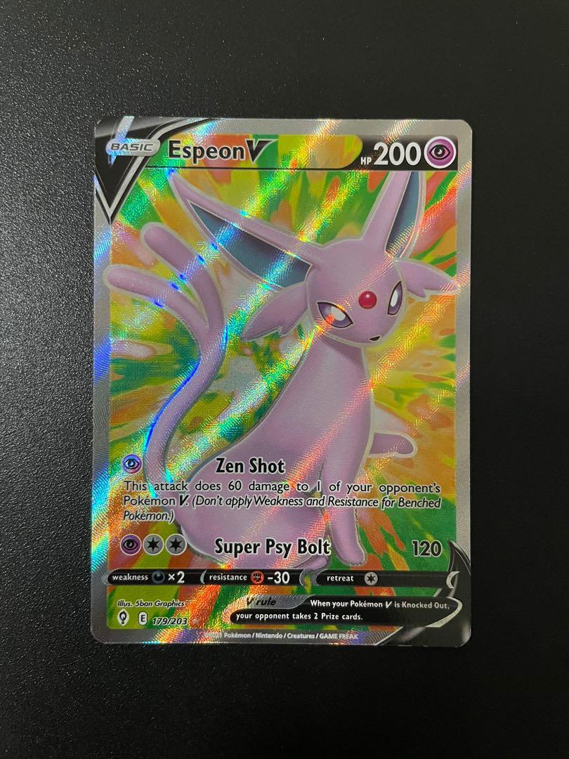 Pokemon TCG Espeon V - 179/203 - Full Art Ultra Rare Sword & Shield ...
