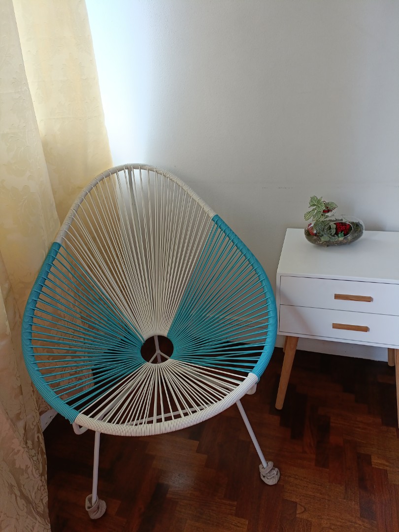 PVC-rubber string weaved chair, Furniture & Home Living, Furniture ...
