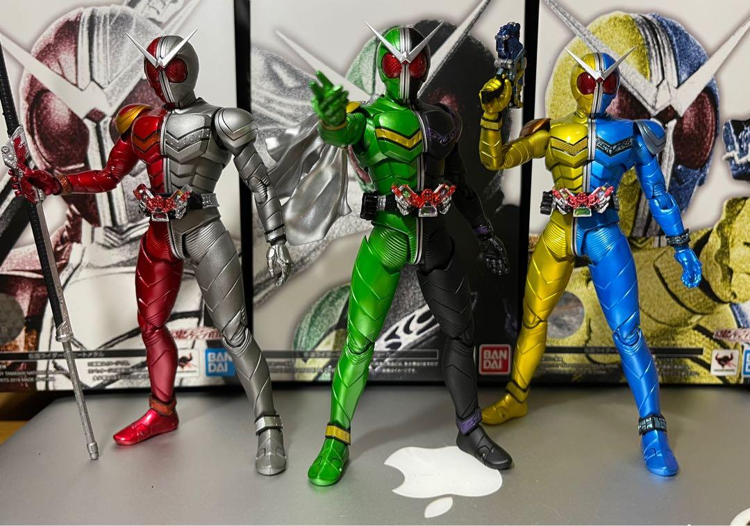 已開SHF 真骨雕 幪面超人 假面騎士W Cyclone Joker Heat Metal Luna Trigger 新淨有彩盒冇啡盒 齊件 ...