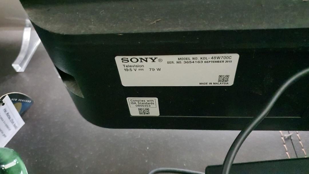 SONY 48 inch KDL-48W700C [fuse blown], TV & Home Appliances, TV ...