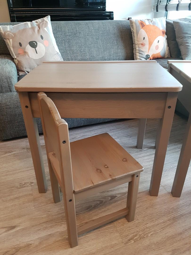 SUNDVIK children table and chair, Furniture & Home Living, Furniture ...