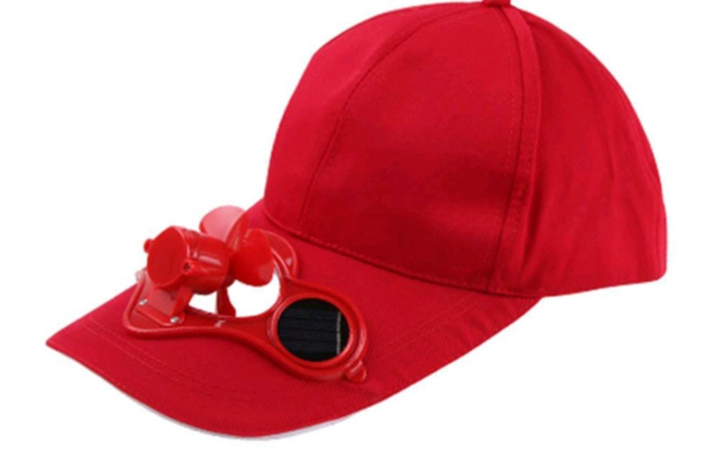 Unisex Outdoor Cap with built-in mini solar powered air cooling fan ...
