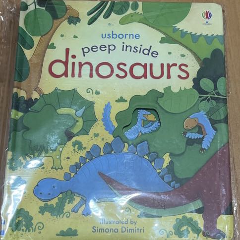 Usborne Peep Inside Dinosaurs, Hobbies & Toys, Books & Magazines, Children's Books on Carousell