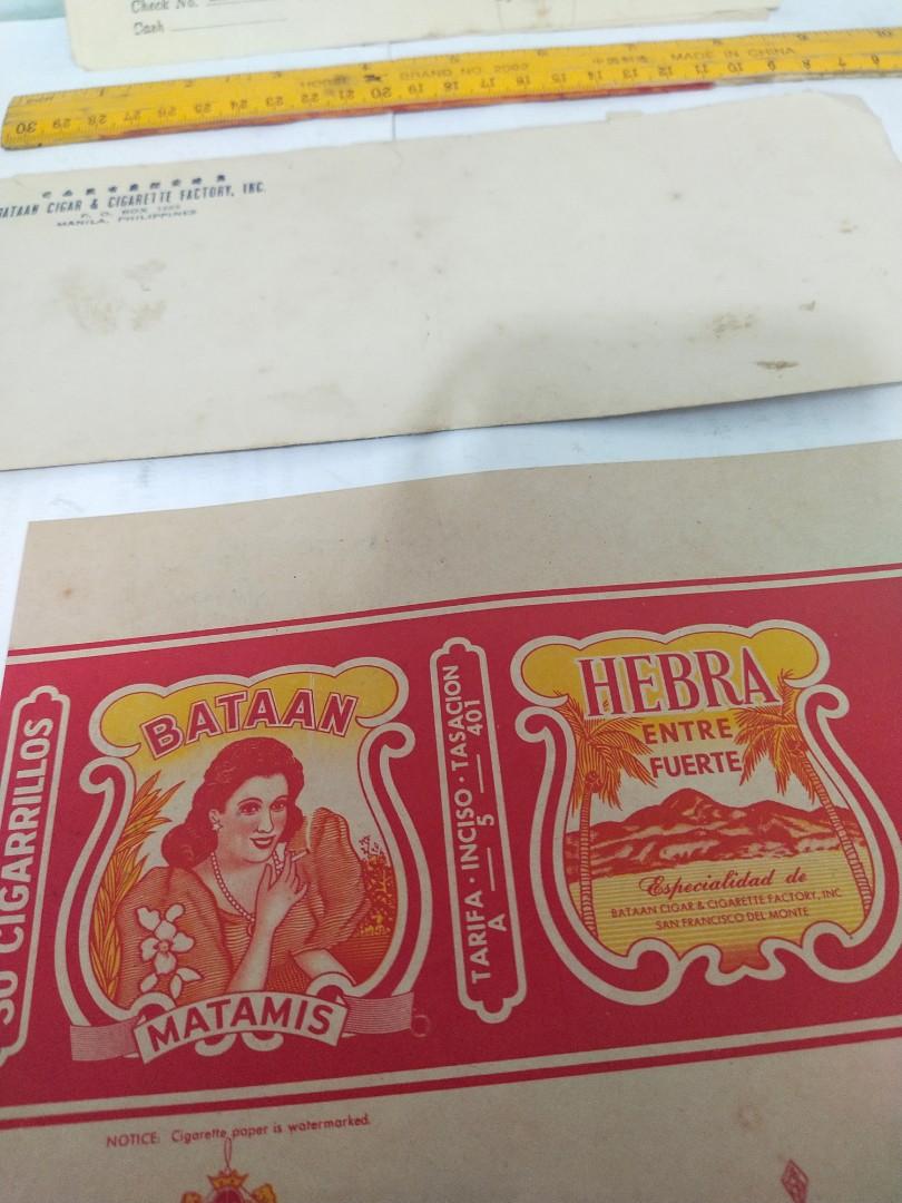 vintage BATAAN MATAMIS" souvenirs/envelope,cigarette paper,vouchers ...