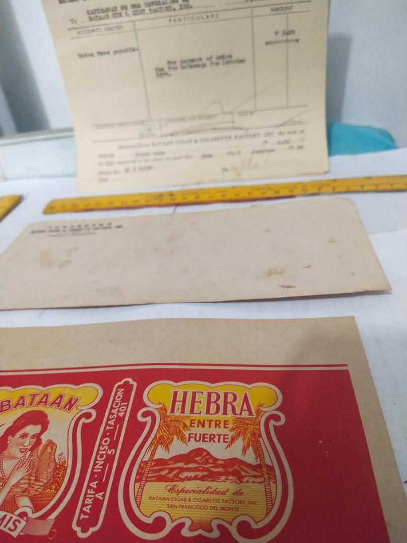 vintage BATAAN MATAMIS" souvenirs/envelope,cigarette paper,vouchers ...