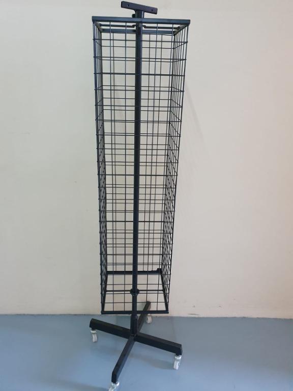 Wire Mesh Grid Display Rack Spinner 4 Wheels, Furniture & Home Living ...