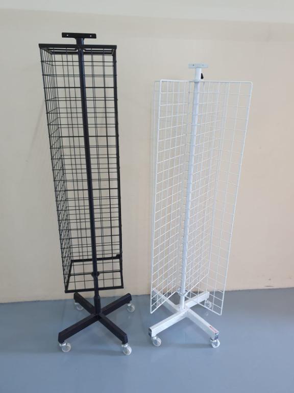 Wire Mesh Grid Display Rack Spinner 4 Wheels, Furniture & Home Living ...