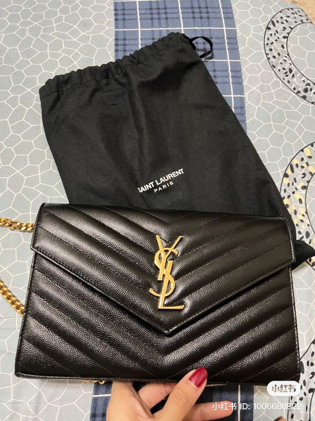 YSL wallet on chain WOC, Luxury, Bags & Wallets on Carousell
