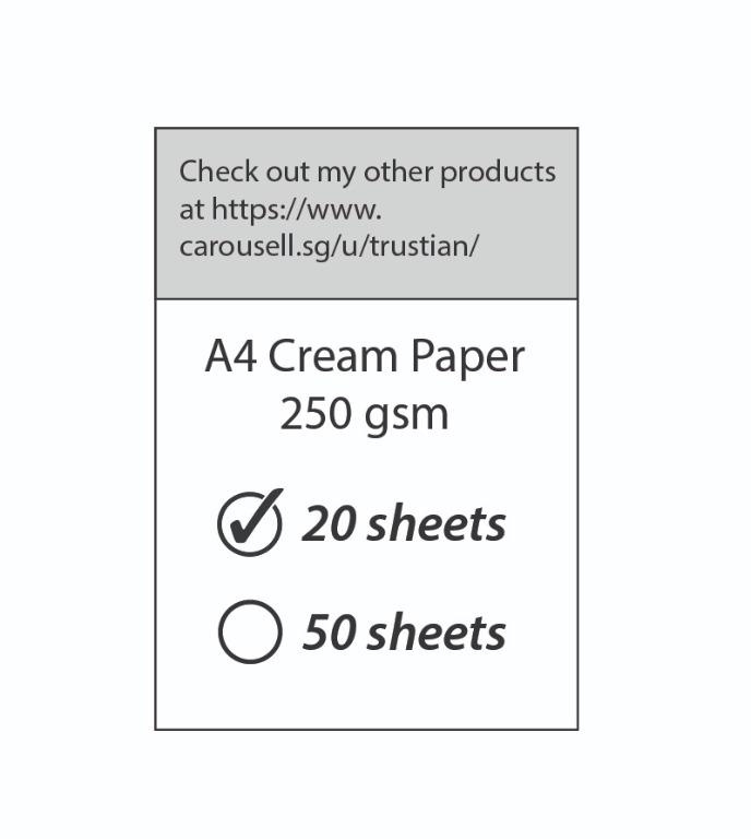 (FREE DELIVERY) A4 250 gsm Cream Paper for Formal Certificates, Name ...