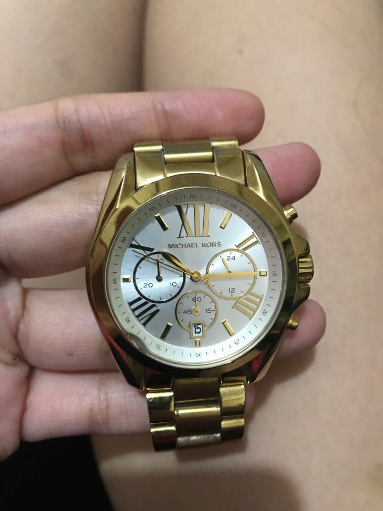 Authentic michael kors bradshaw oversized gold tone stainless steel ...