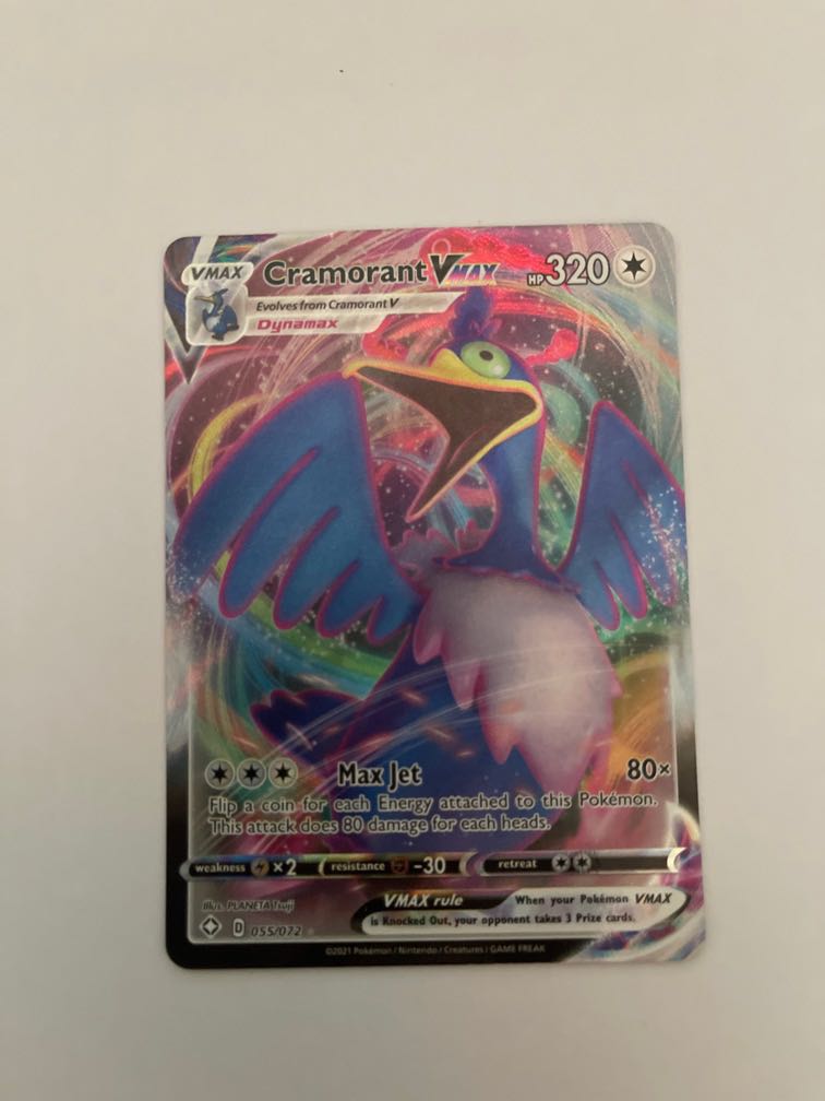 Cramorant VMAX Shining Fates Ultra Rare 55/72 pokemon card, Hobbies ...