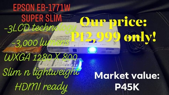 Epson EB-1771w slim n lightweight projector 3000 lumens WXGA bright ...