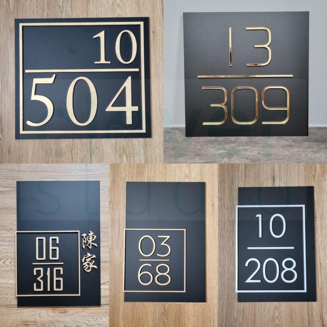 Home house unit number door gate wall sign, Furniture & Home Living ...