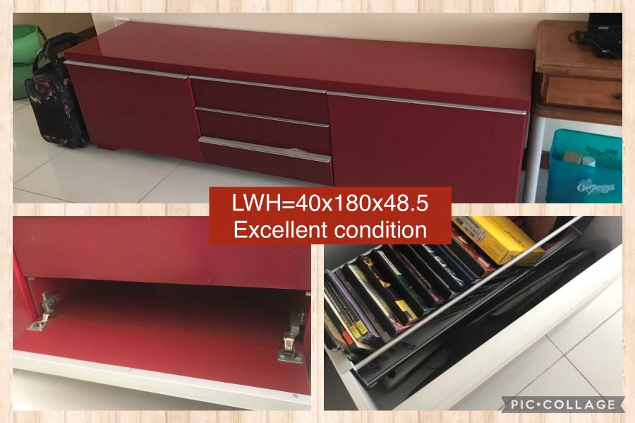 IKEA Maroon TV Console, Furniture & Home Living, Furniture, TV Consoles on Carousell