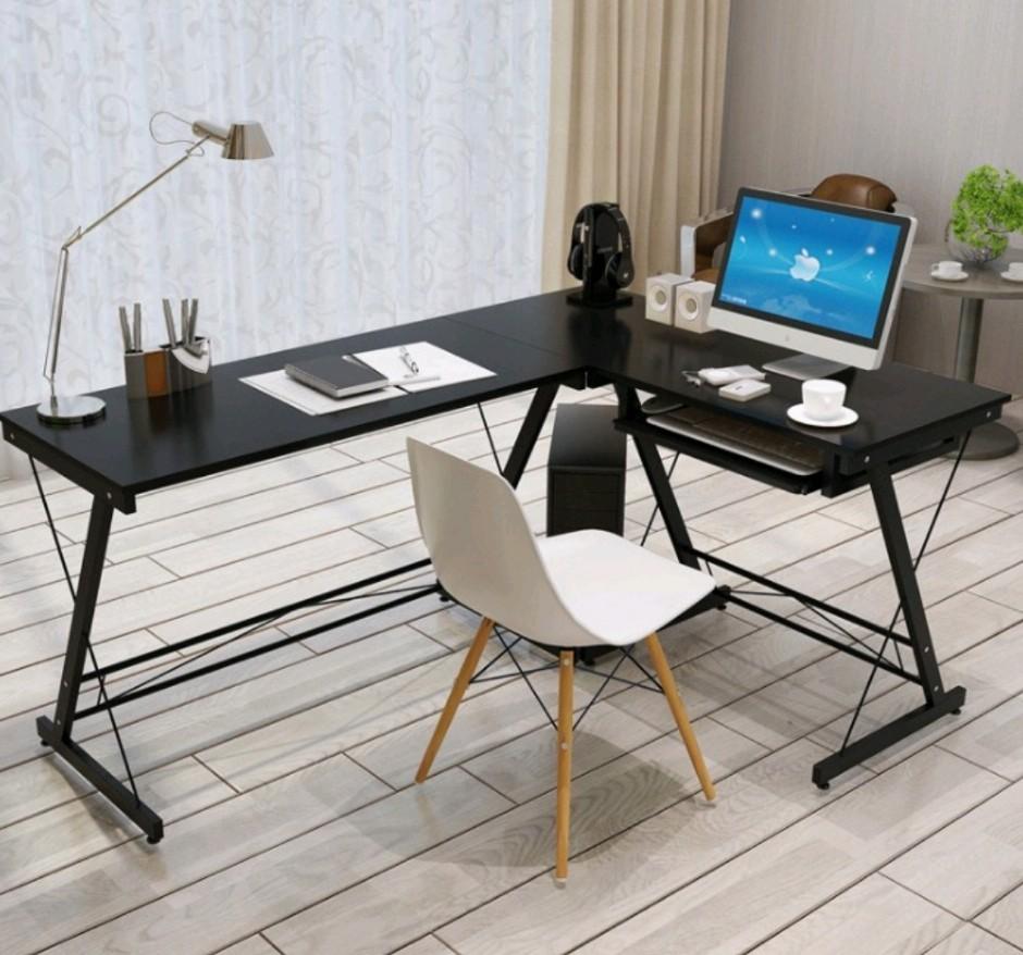 Premium L Shaped Workspace Home Office Table Computer Study Table ...