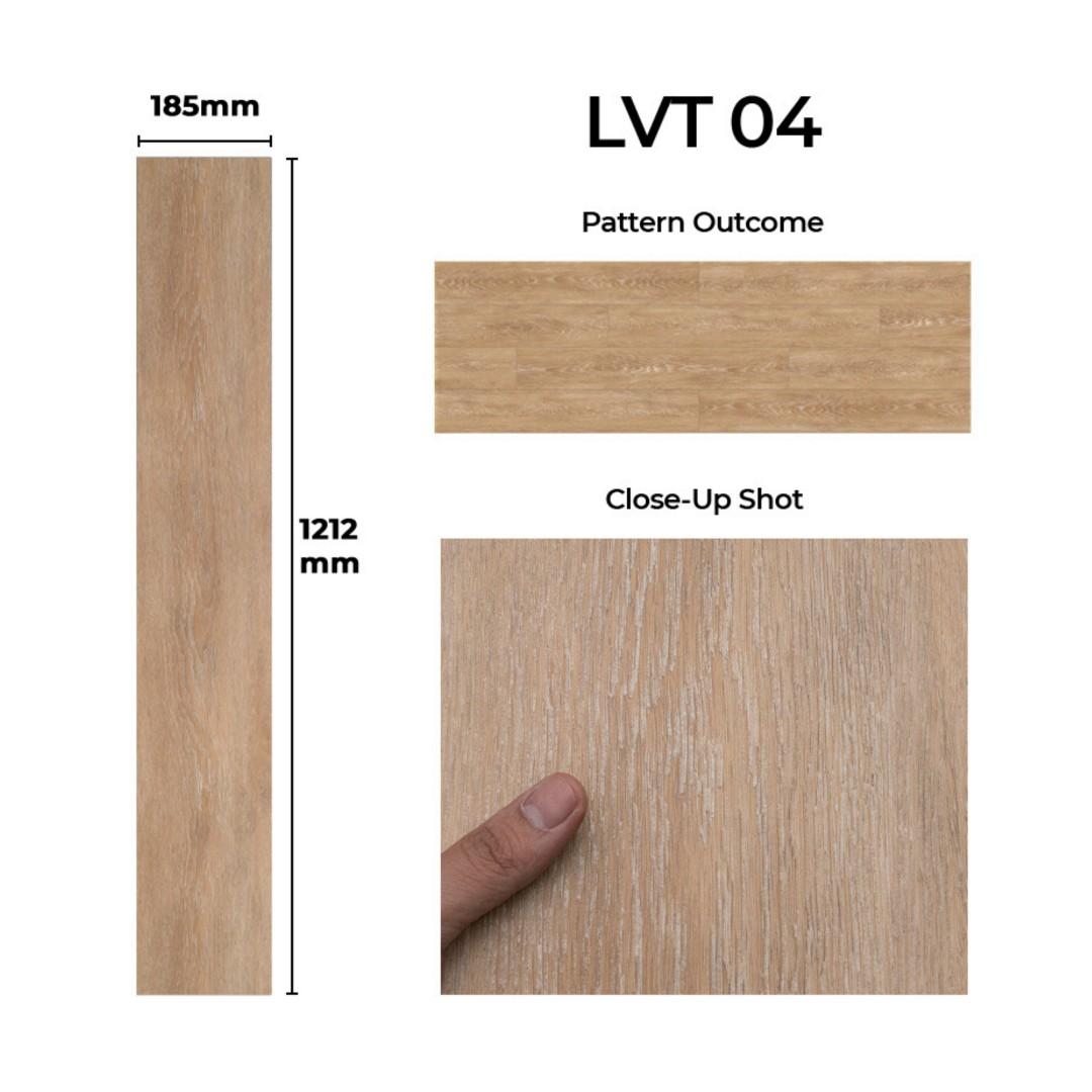 KOREA Luxury Vinyl Tiles *1.6sqm~2.6sqm/BOX* / - Wood Concrete Flooring ...