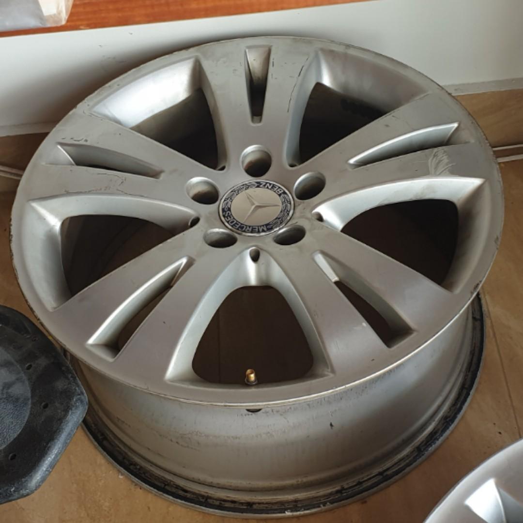 Mercedes W204 stock rims 4pcs, Car Accessories, Tyres & Rims on Carousell
