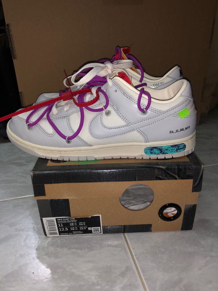 Nike Off White Dunk Low Lot 45, Men's Fashion, Footwear, Sneakers on ...