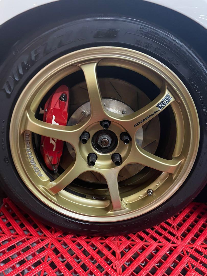 Original Advan RG2 Gold Rims with dunlop z3 ..Special Edition 17x7.5j ...