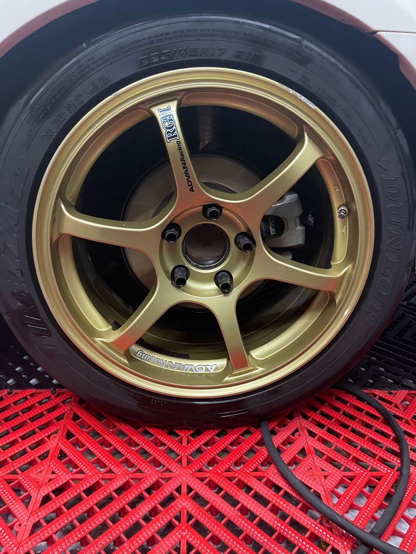 Original Advan RG2 Gold Rims with dunlop z3 ..Special Edition 17x7.5j ...