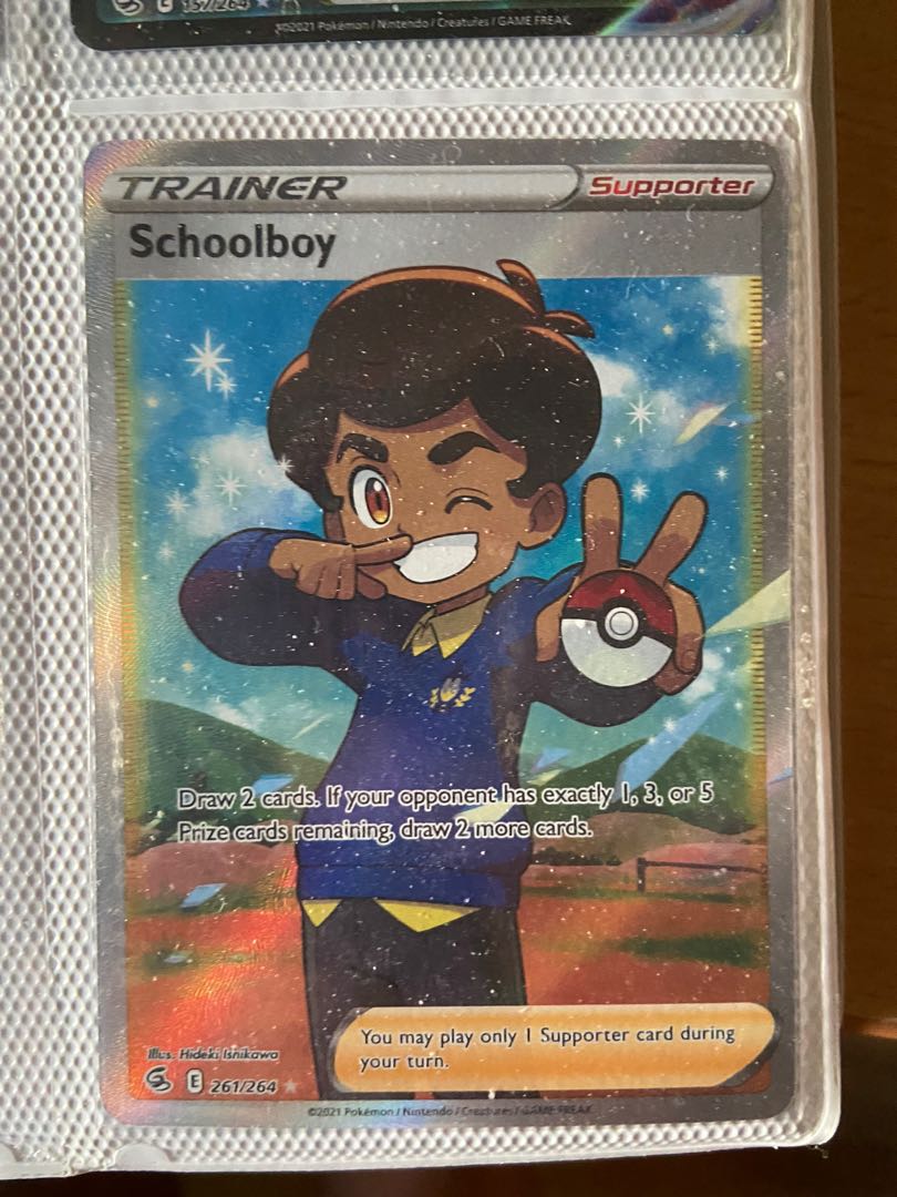 Pokemon Card full art Trainers schoolboy, Hobbies & Toys, Toys & Games ...