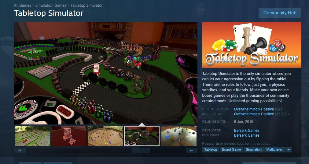 TABLE TOP SIMULATOR 2 COPIES ONLY! STEAM PC GAME, Video Gaming, Video ...