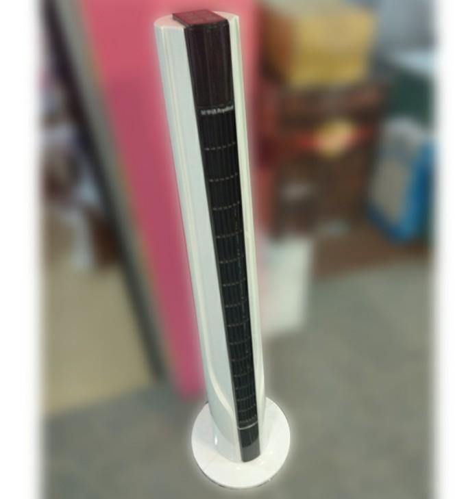 Tall white tower fan with oscillation and timer., Furniture & Home ...