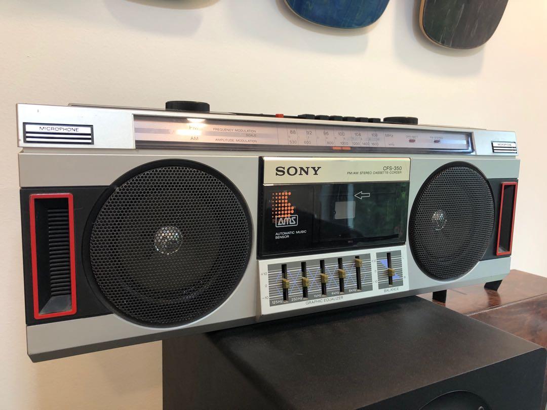 Vintage Retro Sony CFS-350 boombox radio cassette tape player, Audio ...