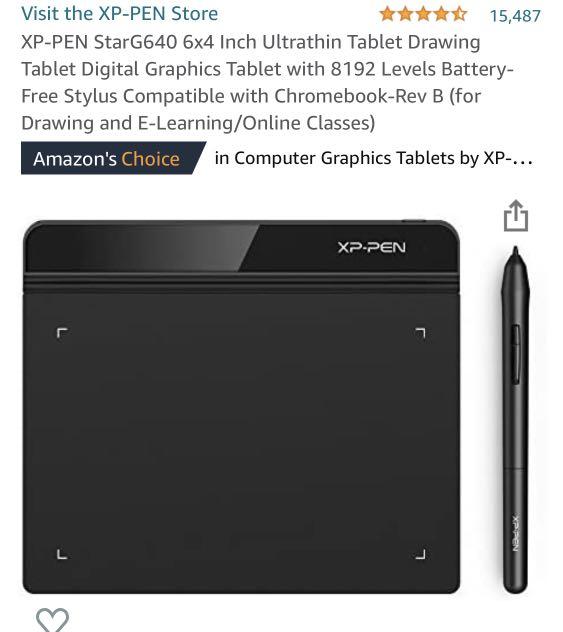 XP-PEN StarG640 6x4 Inch Ultrathin Tablet Drawing Tablet Digital ...