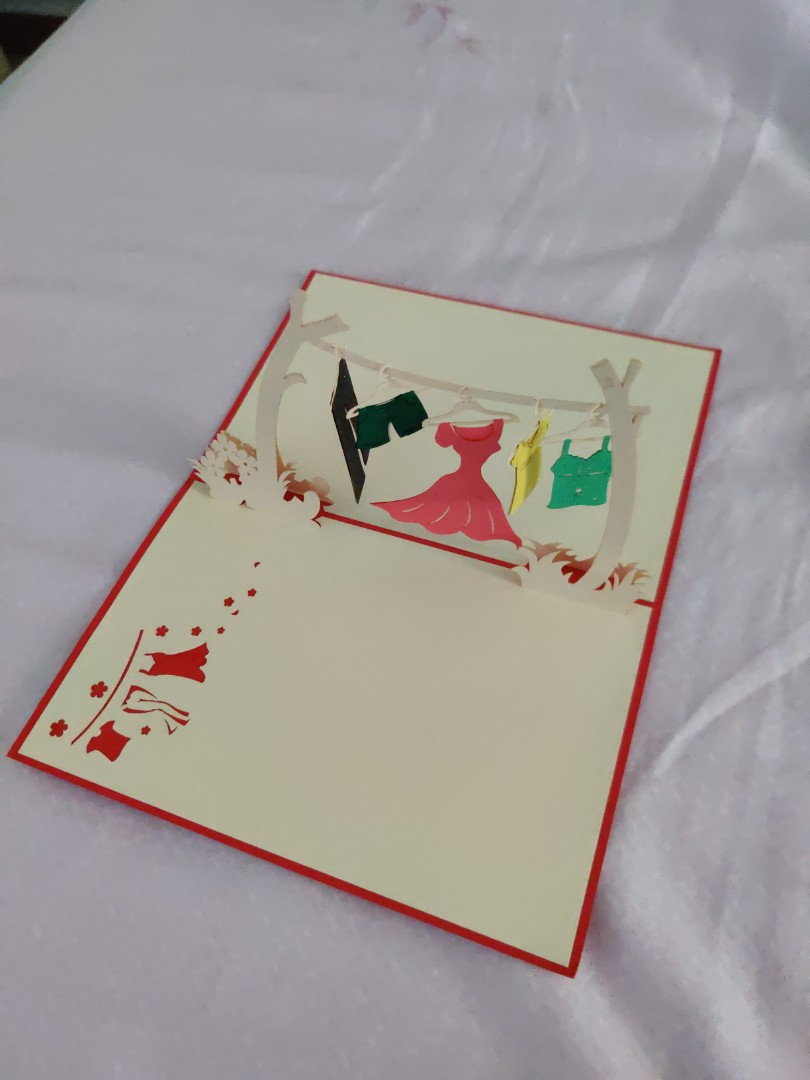 BN Pop Up Letter with Envelope (Hanging Clothes), Hobbies & Toys ...