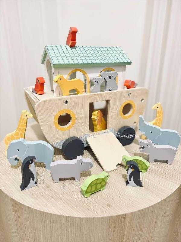 BNIB Premium Wooden Toys Sensory Play 17 PCS Pull Along Noak’s Ark ...