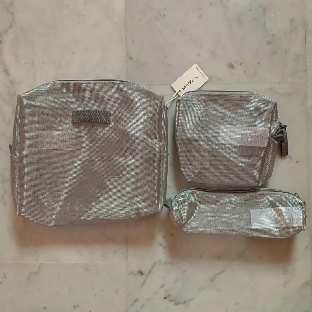 BNWT Miniso Life 3-piece travel pouch set, Women's Fashion, Bags ...