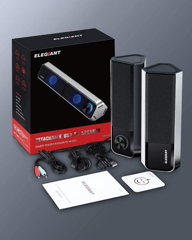 ELEGIANT Computer Speakers, Bluetooth 5.0 PC Speakers with Stereo Sound ...