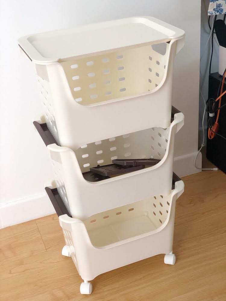Food safe stackable baskets with wheel, Furniture & Home Living ...