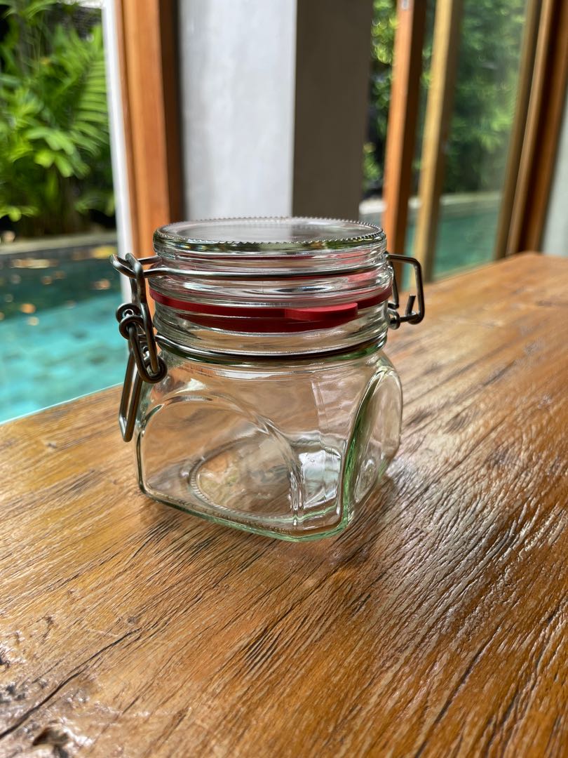 Glass jar with lid // 300ml, Furniture & Home Living, Kitchenware ...