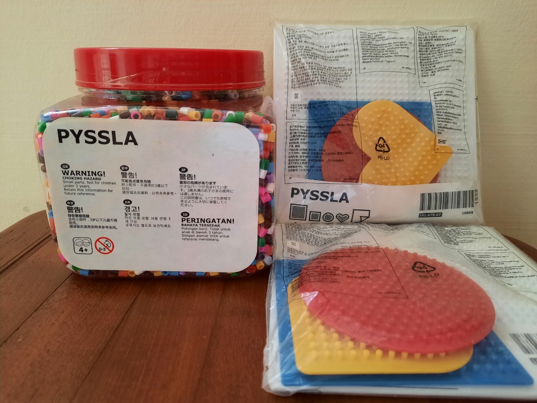 Ikea Pyssla beads and 2 mould trays, Hobbies & Toys, Stationery & Craft ...