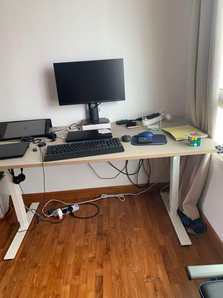 IKEA TROTTEN STANDING DESK, Furniture & Home Living, Furniture, Tables ...