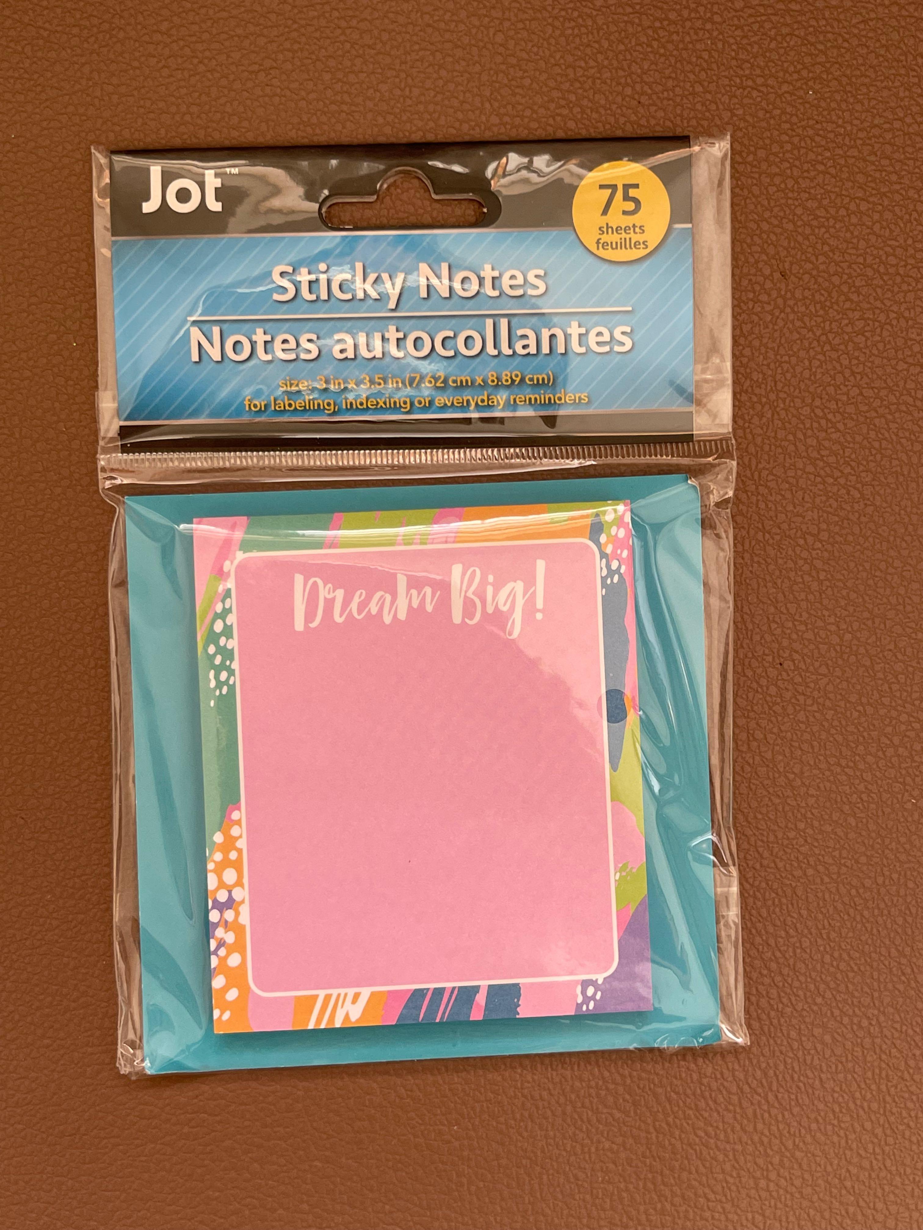 JOT Colorful Sticky Notes 4 Designs, Hobbies & Toys, Stationary & Craft ...