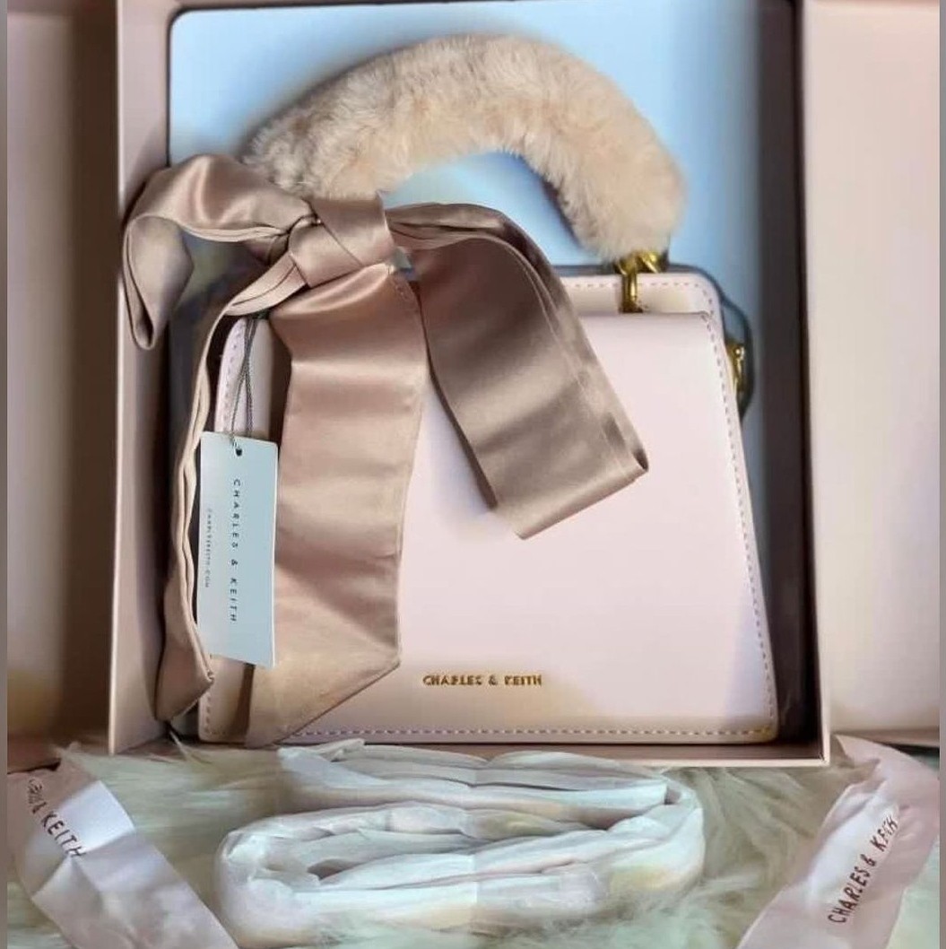 Limited Edition Charles and Keith Pink Plush with Gift Box, Women's ...