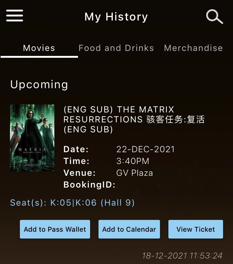 Matrix Resurrections GV Movie Ticket x2, Tickets & Vouchers, Event ...
