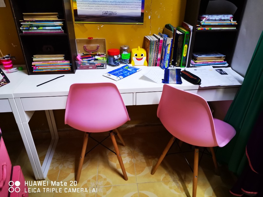 Meja study double ikea, Furniture & Home Living, Furniture, Tables ...