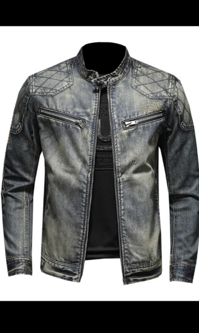 Men motorcycle jacket denim style, Motorcycles, Motorcycle Apparel on ...