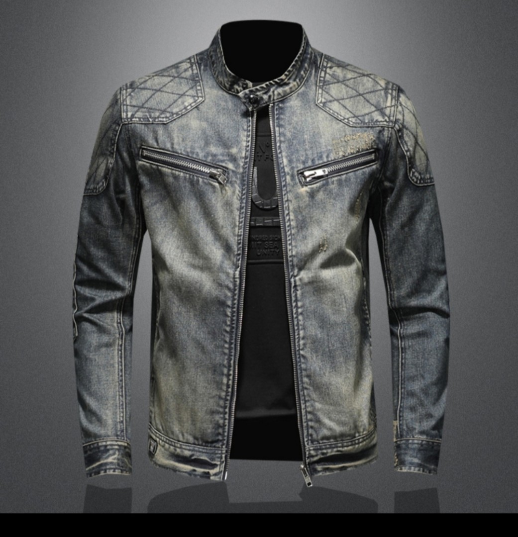 Men motorcycle jacket denim style, Motorcycles, Motorcycle Apparel on ...