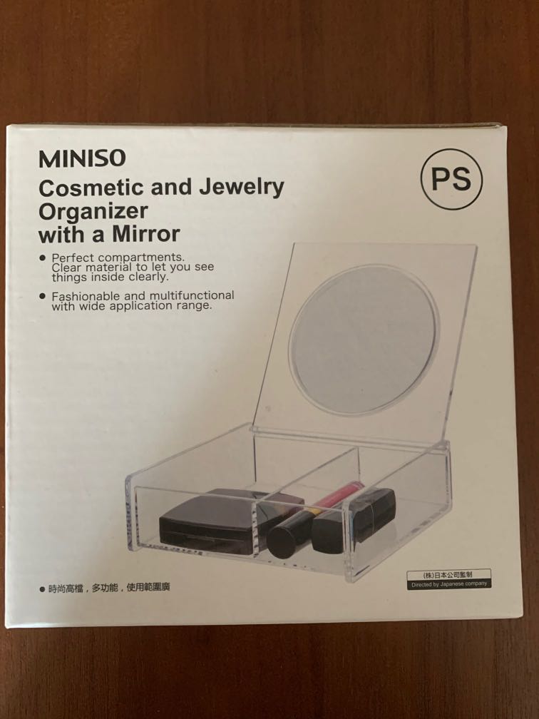 MINISO Cosmetic ans Jewelry Organizer + Mirror, Women's Fashion ...