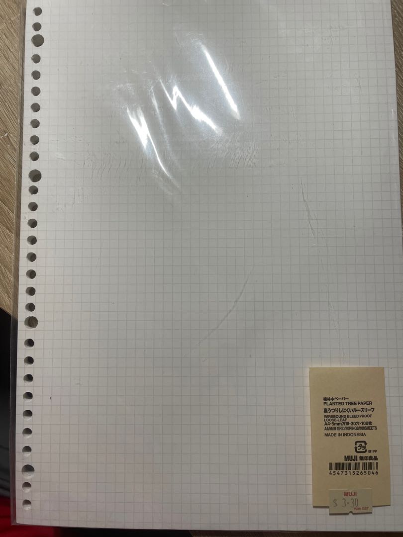 Muji A4 Loose Leaf paper, Hobbies & Toys, Stationery & Craft, Stationery & School Supplies on ...